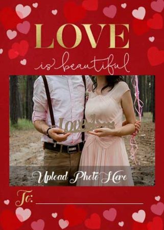 Romantic Couple Love Snap Wish Card - Birthday Cake With Name and Photo ...