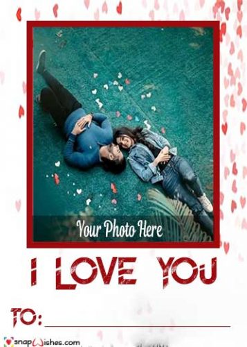 Romantic Couple Love Snap Wish Card - Birthday Cake With Name and Photo ...