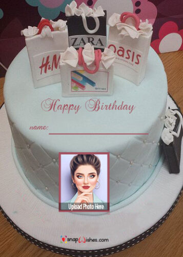 Professional Birthday Cake with Name and Photo Edit Online - Create ...